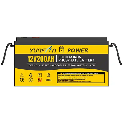 12V 200Ah LiFePO4 Battery 0.5C Charge Discharge 12.8V 2560Wh Deep Cycle ...
