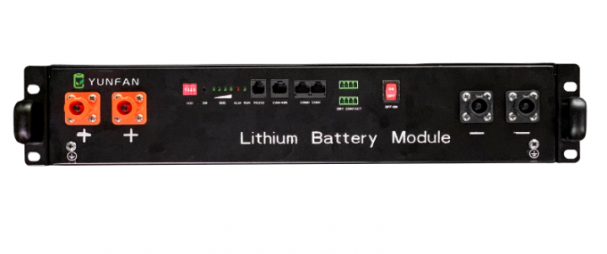 48V Rack Mount Lithium Battery 50Ah 100Ah Black LiFePo4 Battery System